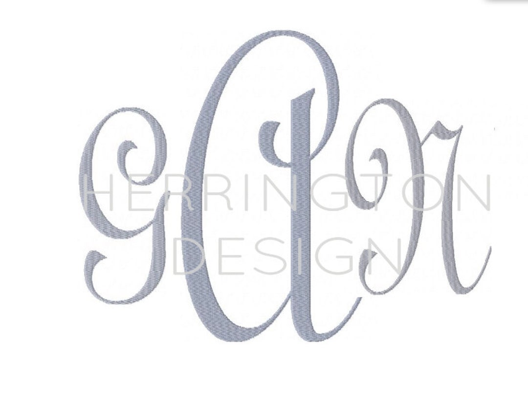 6 Inch Traditional Embroidery Fill Monogram Embroidery Font Meredith ...