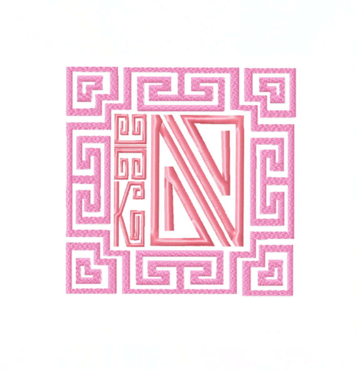 Greek Key Square Embroidery Design Chinoiserie Chic Frame | Etsy