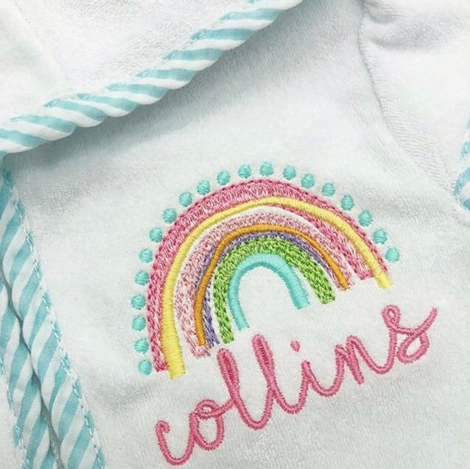 Rainbow Stay Home Peace Embroidery Design Monogram Instant - Etsy