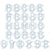 26 Letter B 3.6" Two Letter Type Outline Embroidery Monogram Formal ...