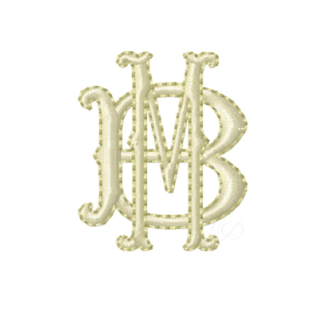 1.75" Satin Outline Barrett Monogram Fishtail Font Fish Tail Embroidery ...