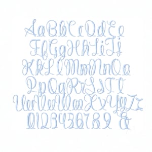 1.5" Violette Claire Script Modern Handwriting Embroidery Font Cursive ...