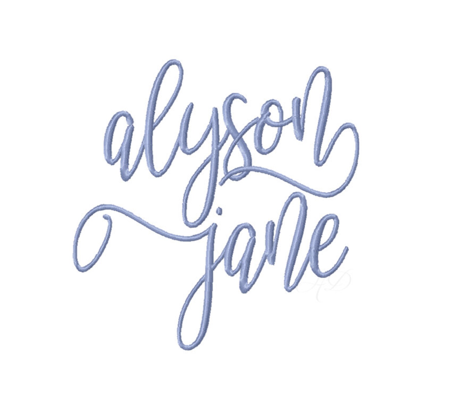 2 Inch Jane Modern Script Monogram Curl Interlocking - Etsy