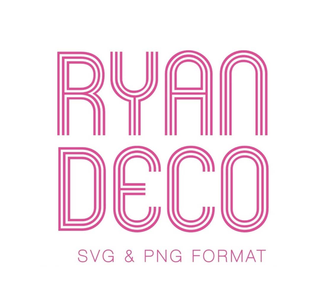 Ryan Deco SVG PNG Vector Retro Rainbow Monogram Font for Cutting ...