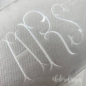 2.5" Inch Satin Stitch Emmaline Monogram Fishtail Font Fish Tail ...