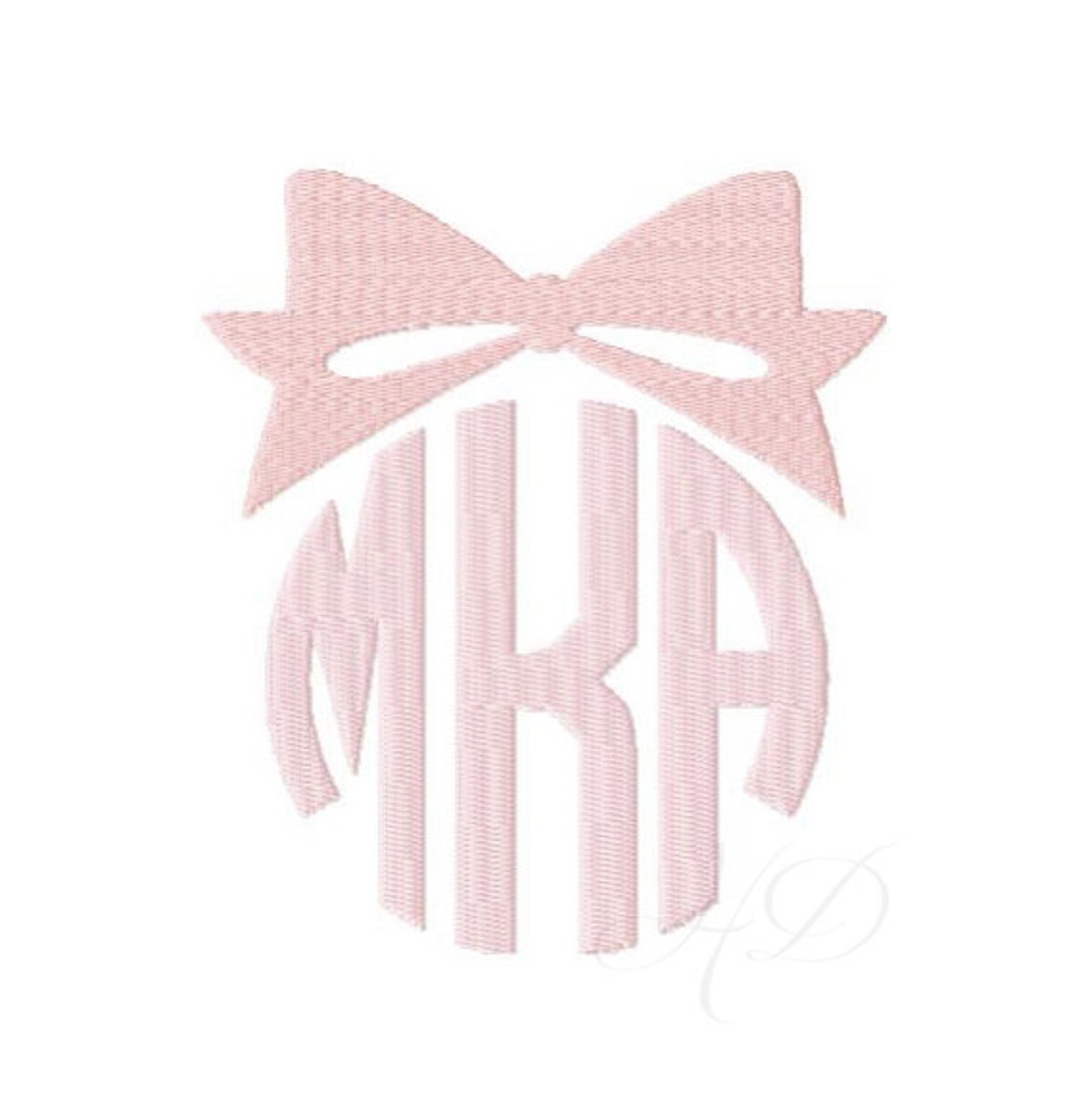 Bow Frame Embroidery Design Monogram Ribbon Christmas Ornament - Etsy