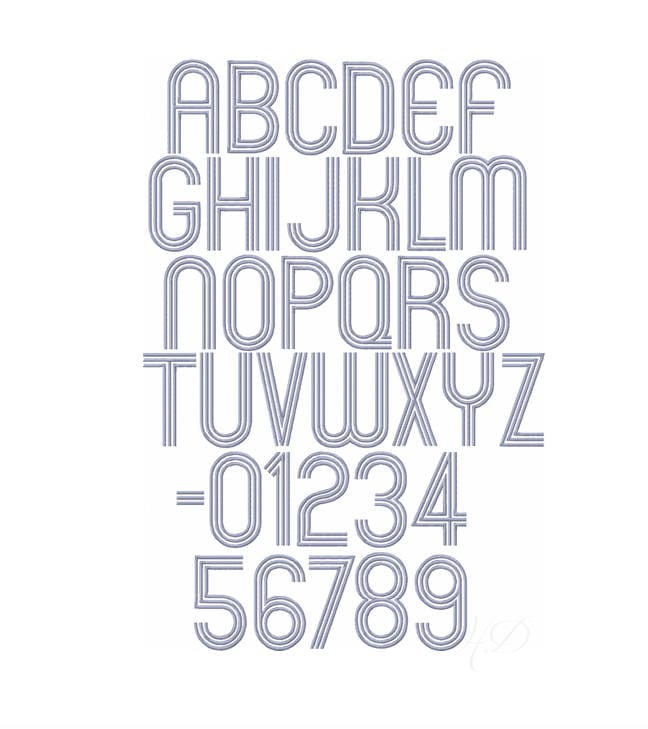 3 Ryan Deco Embroidery Font Satin Type Font Serif BX | Etsy