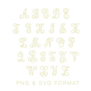 Libby Open Interlocking Vine Monogram SVG PNG Vector Monogram Font for ...