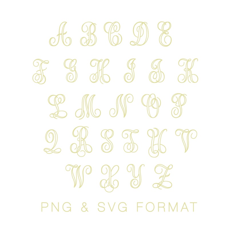 Libby Open Interlocking Vine Monogram SVG PNG Vector Monogram - Etsy