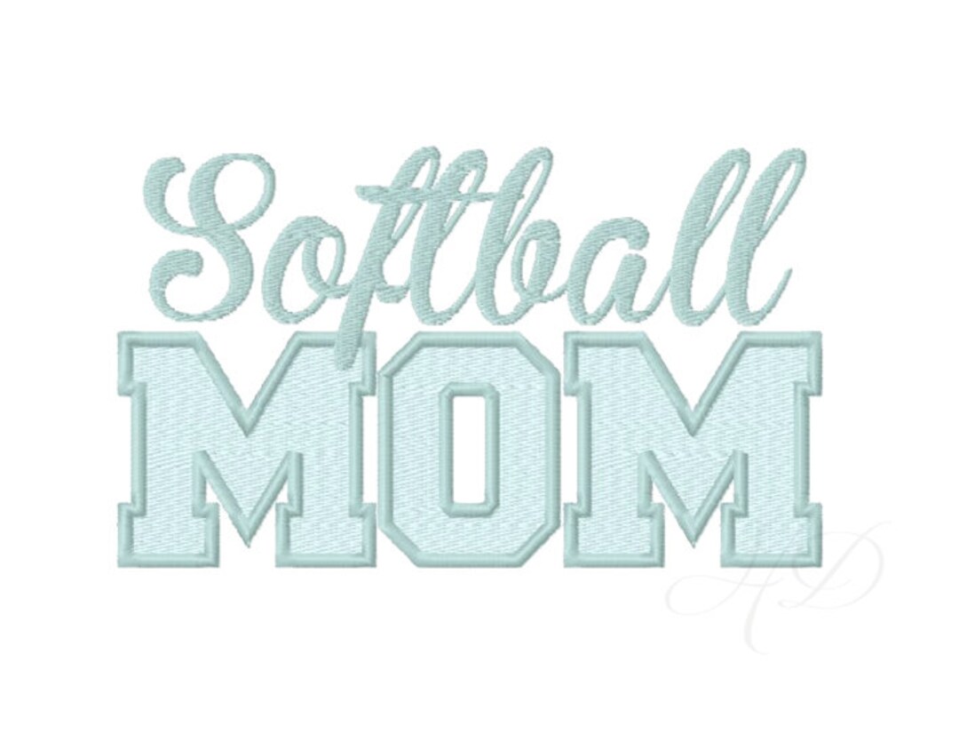 Softball Mom Embroidery Design Satin Stitch Embroidery Fill Flat ...