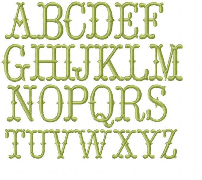 2 Inch Fishtail Embroidery Font Fish Tail Satin Stitch - Etsy