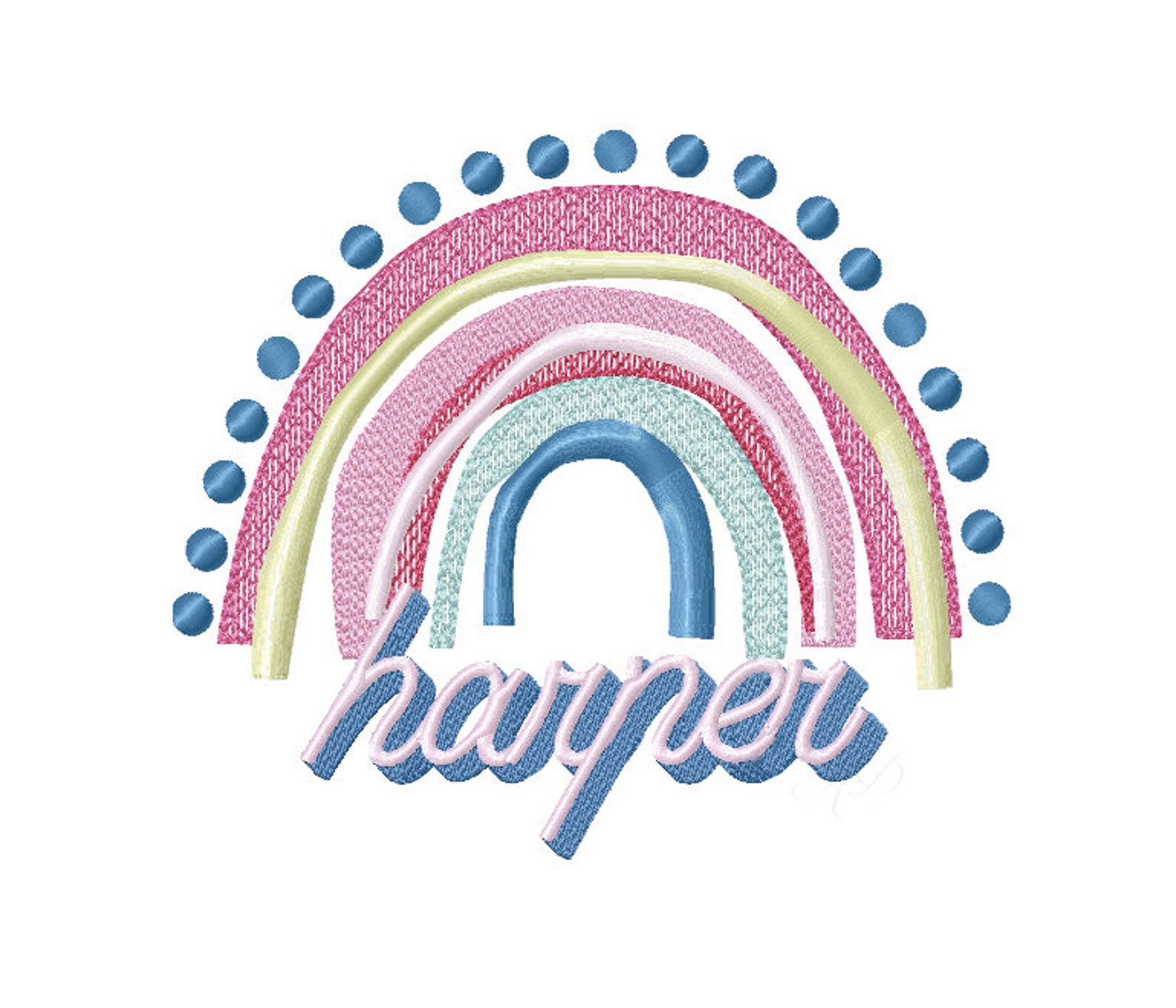 Rainbow Stay Home Peace Embroidery Design Monogram Instant - Etsy