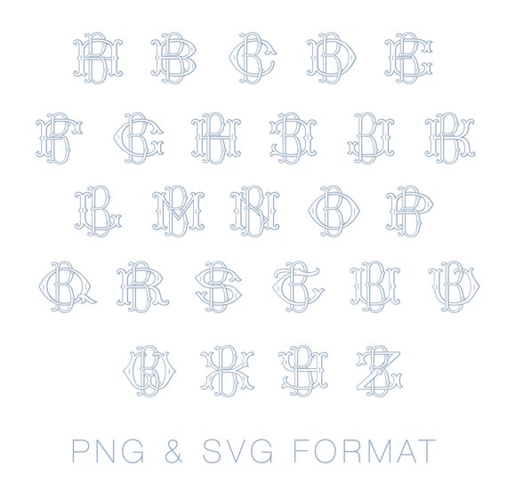 B Monagram Clipart Art Deco Luxury B Letter Logo, Florales Monogramm