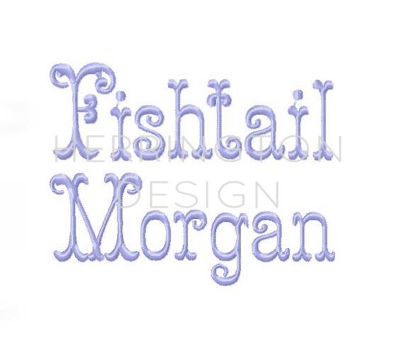 3/4 Inch Fishtail Embroidery Font Fish Tail Satin Stitch - Etsy