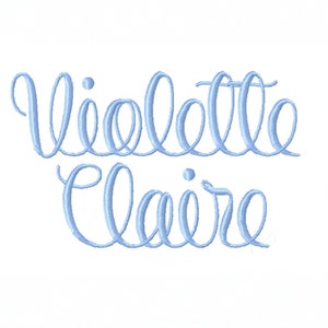 1.5" Violette Claire Script Modern Handwriting Embroidery Font Cursive ...
