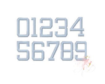 5 inch Sports Numbers Embroidery Monogram Varsity Font