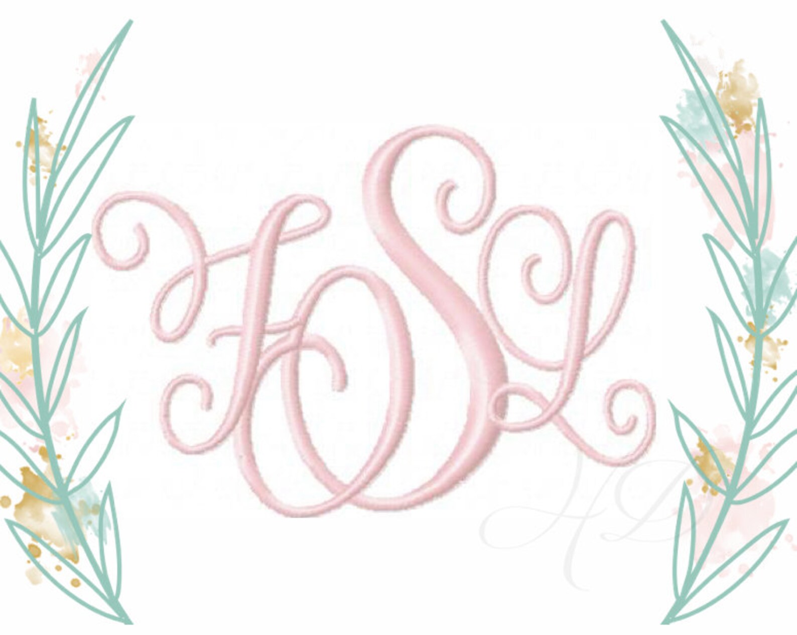 2 and 3 Inch Embroidery Font Interlocking Monogram - Etsy