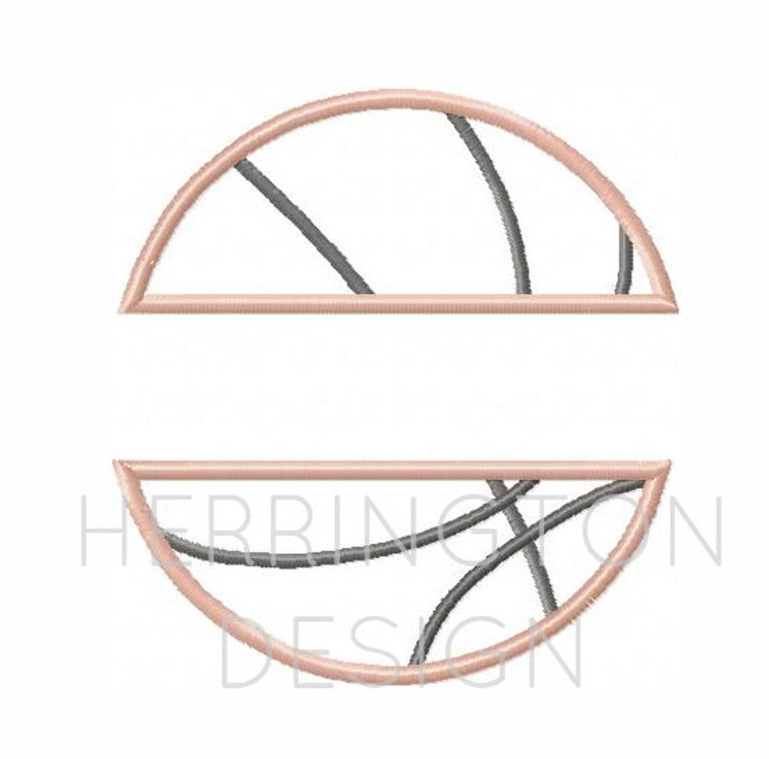 Basketball Split Applique Design Embroidery 4x4 5x7 6x10 Instant ...