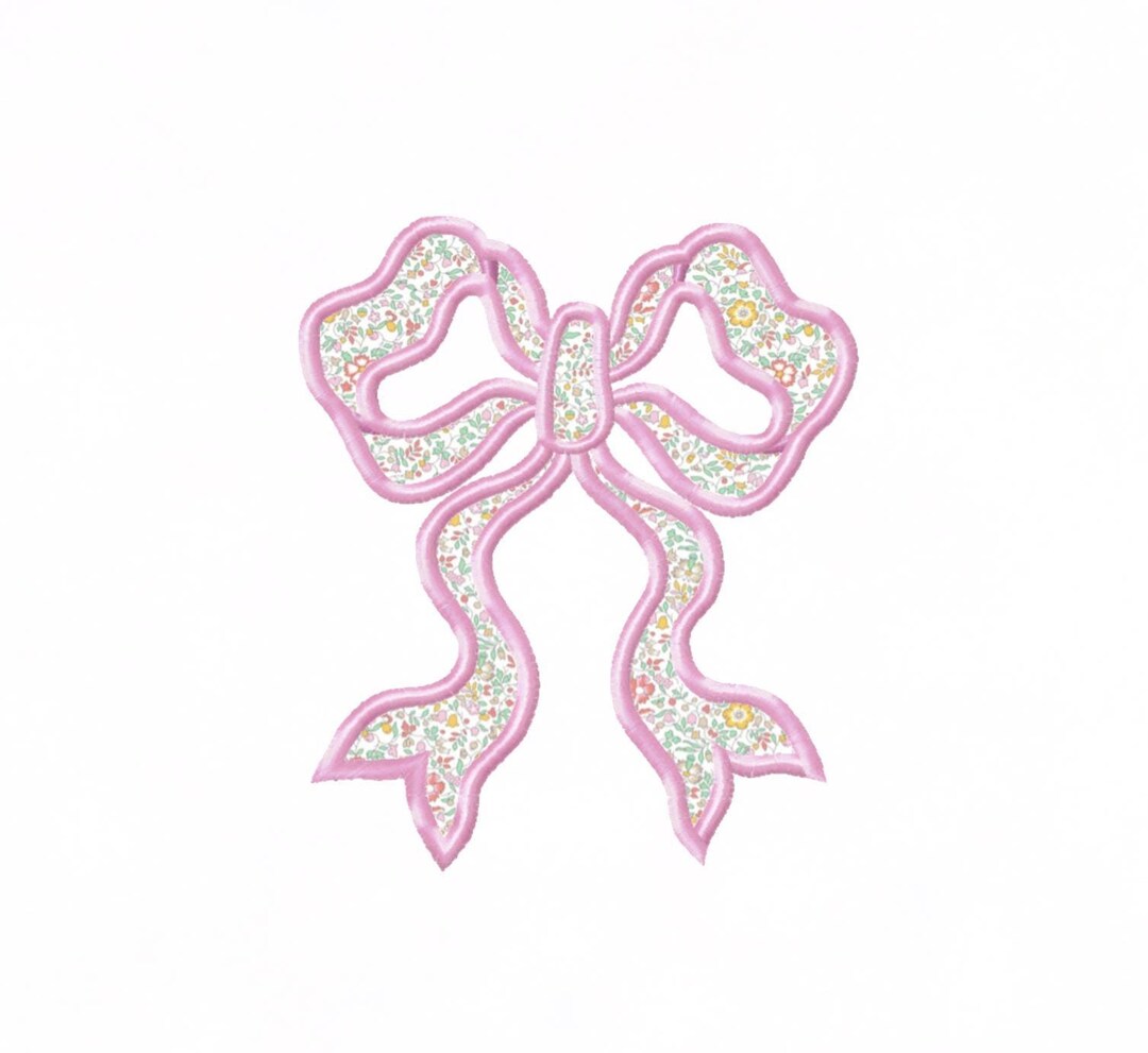 Bow Side Split Applique Open Embroidery Machine Design Herrington ...