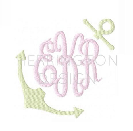 Slanted Split Anchor Diagonal Monogram Machine Embroidery | Etsy
