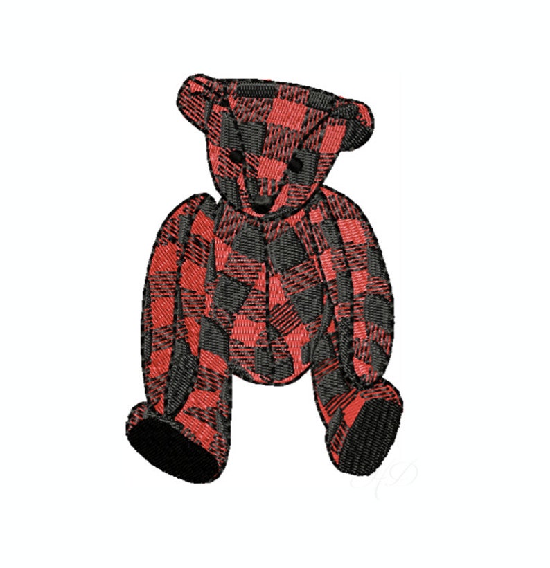 Gingham Teddy Bear Stuffed Embroidery Design Plaid Monogram - Etsy