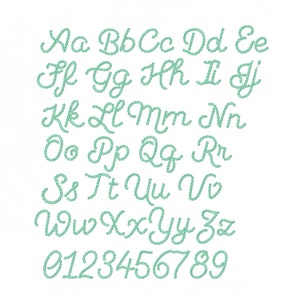 2 Ginny Satin Chain Stitch Style Script Machine Embroidery Font ...