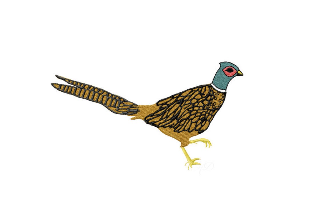 Pheasant Quail Hunting Embroidery Design Instant Download Font 4x4 5x7 ...