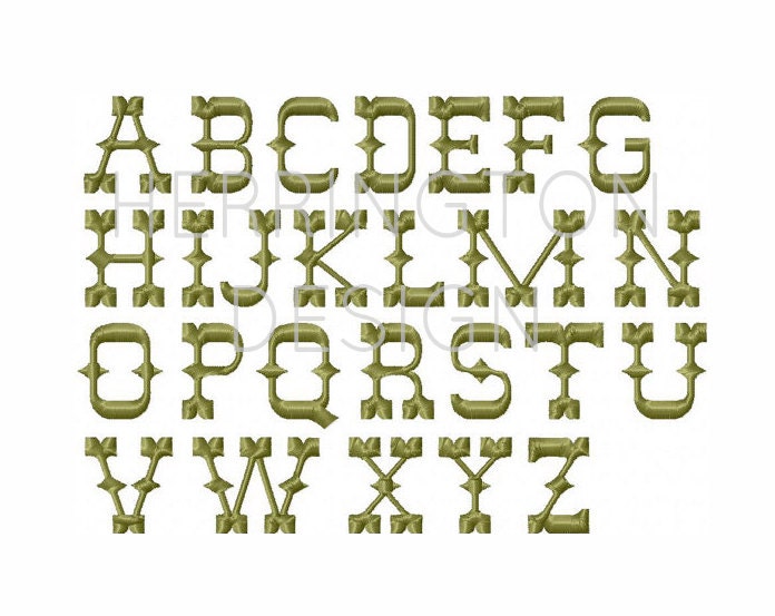 2 Inch Western Embroidery Font Machine Embroidery Instant | Etsy