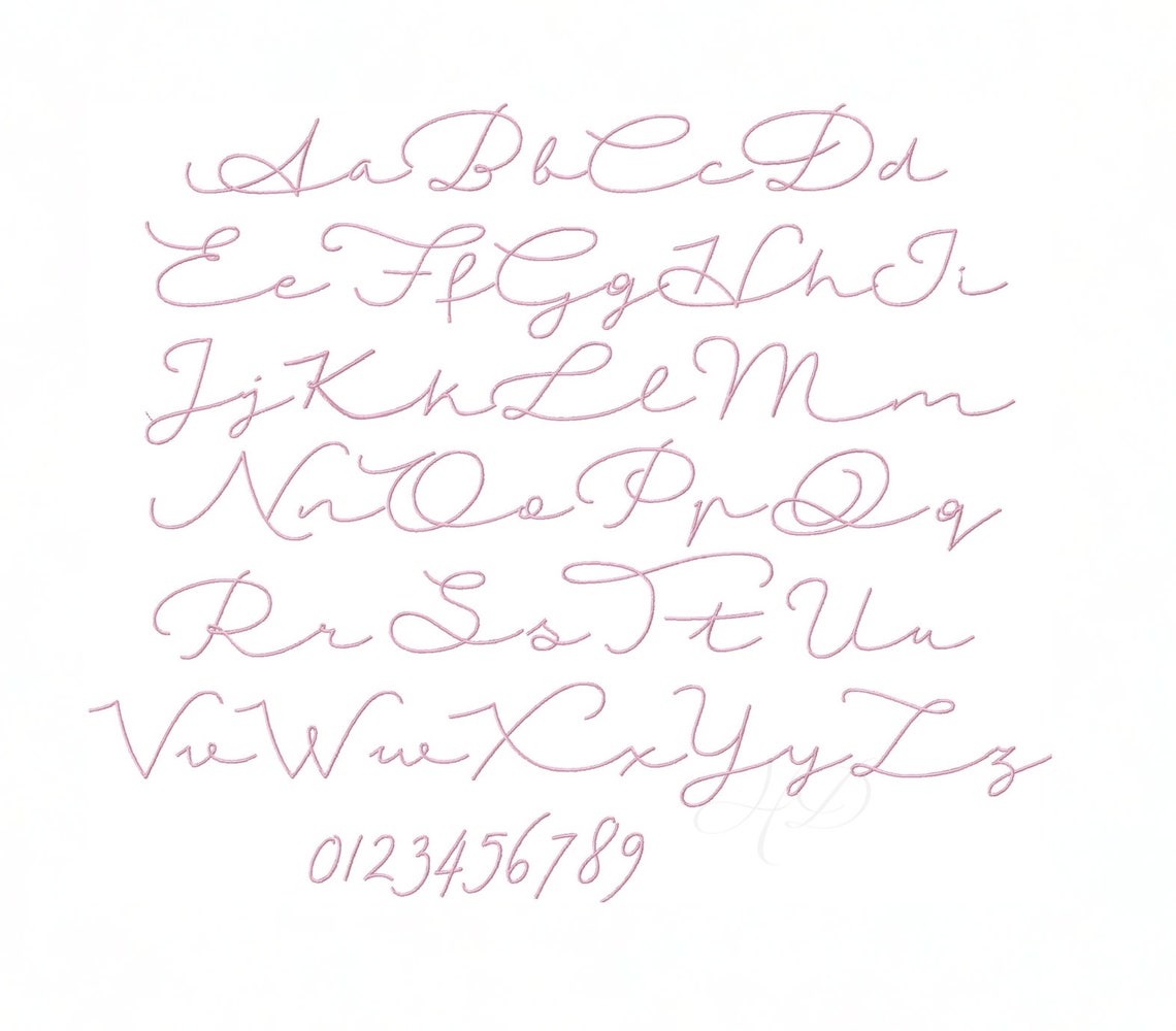 1.5 August Script Modern Handwriting Embroidery Font - Etsy