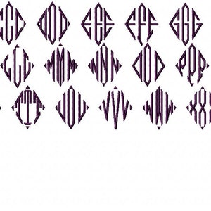7" Inch Diamond Embroidery Font Monogram Alphabet Embroidery Pattern ...