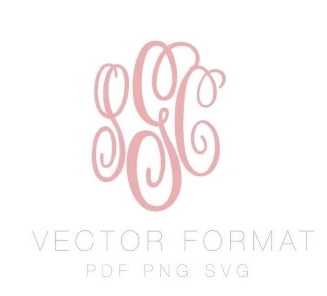 Annabel Script Monogram PNG PDF & SVG Vector Format for Cricut - Etsy