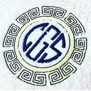 Greek Key Circle Embroidery Design Chinoiserie Chic Diamond Frame ...