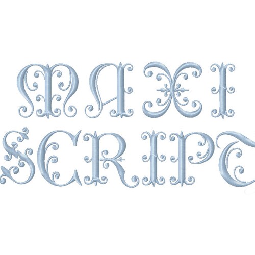 Machine Embroidery Design Fishtail Monogram Font INSTANT - Etsy