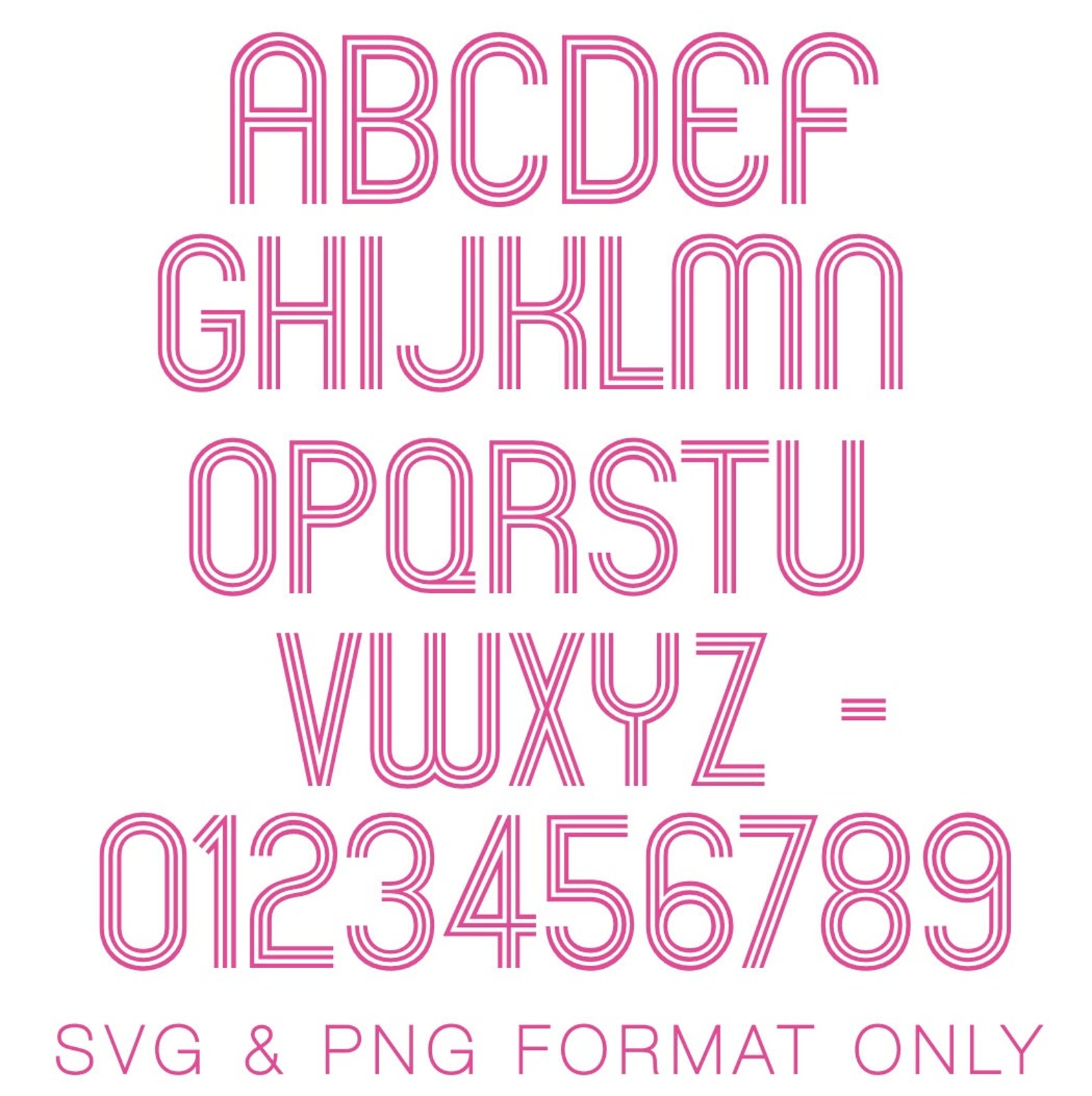 Ryan Deco SVG PNG Vector Retro Rainbow Monogram Font for - Etsy