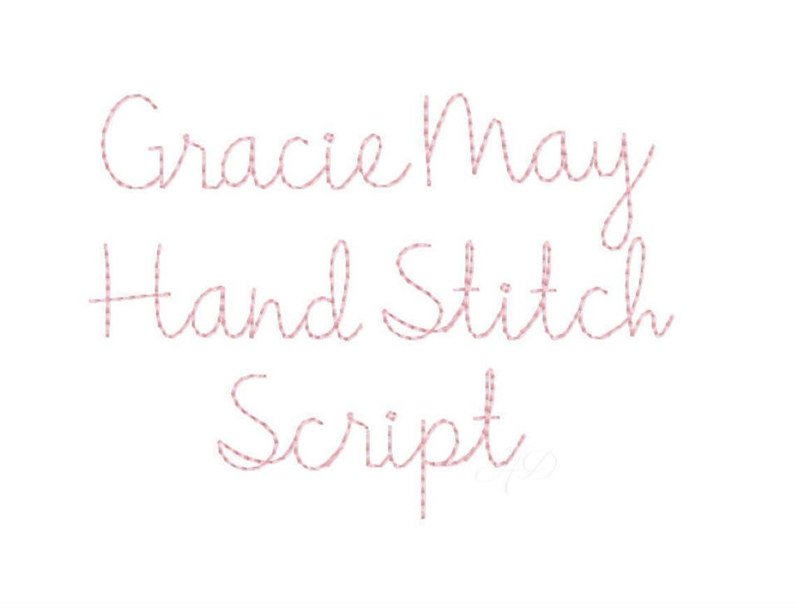 3.5 Gracie Handstitch Script Machine Embroidery Font | Etsy