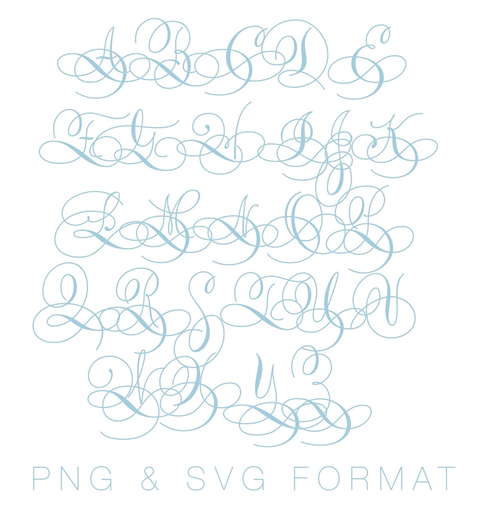 Sweet and Simple SVG PNG Vector Monogram Font for Cutting | Etsy
