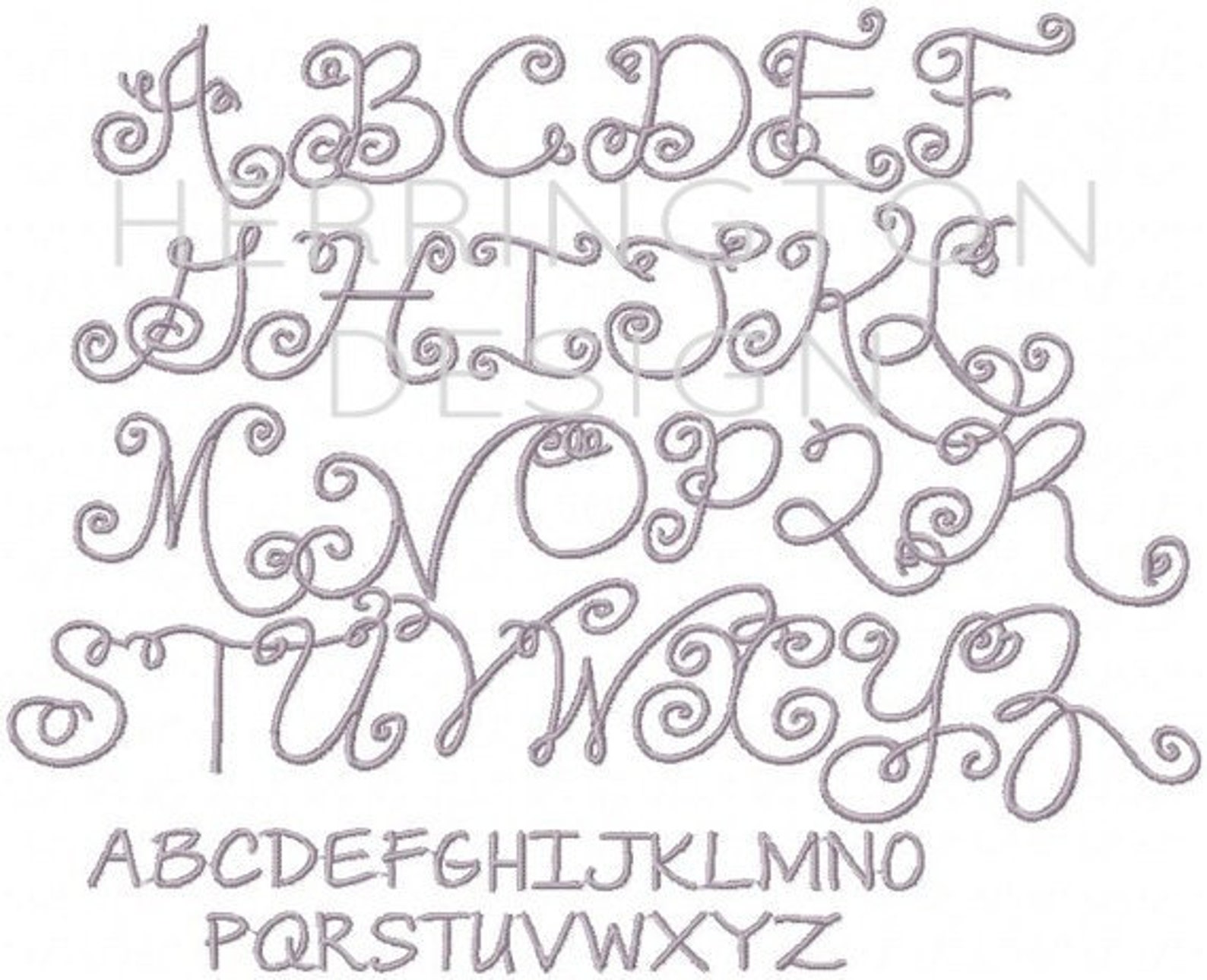 2 Curl Monogram Font Embroidery Font Instant Download - Etsy