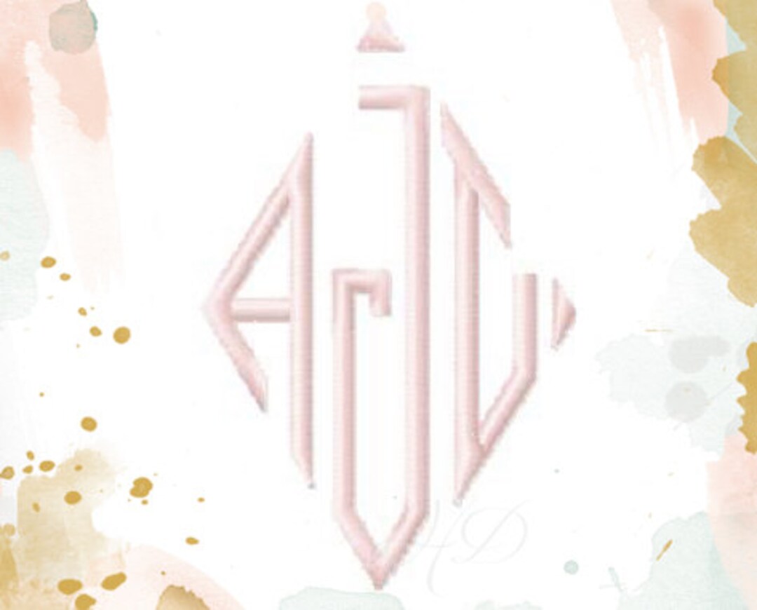 7" Inch Diamond Embroidery Font Monogram Alphabet Embroidery Pattern ...