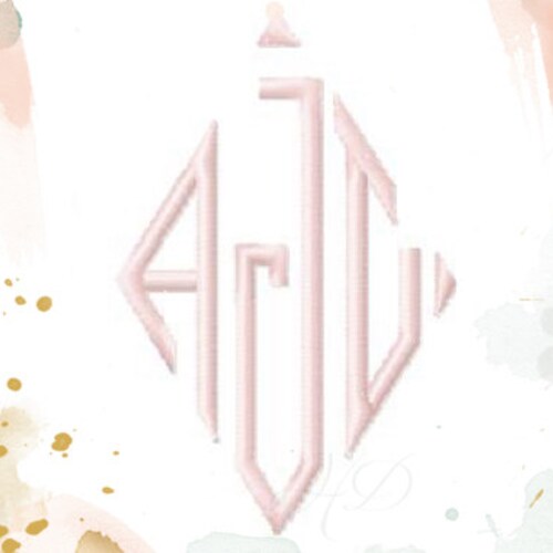 7 Inch Diamond Embroidery Font Monogram Alphabet - Etsy