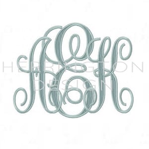 2" Inch 3" Inch Classic Monogram Font Interlocking Font Vine Font ...