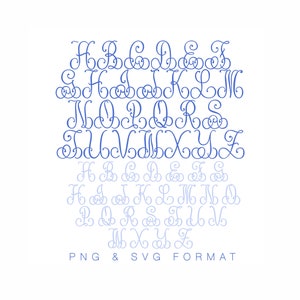 Eliza Monogram Script PNG PDF SVG Vector Format for Cricut Illustrator ...
