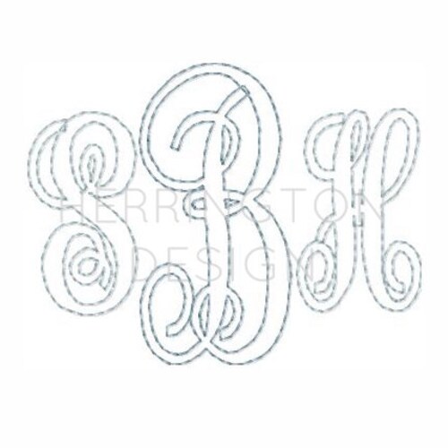 2 and 3 Inch Vine Interlocking Embroidery Font - Etsy