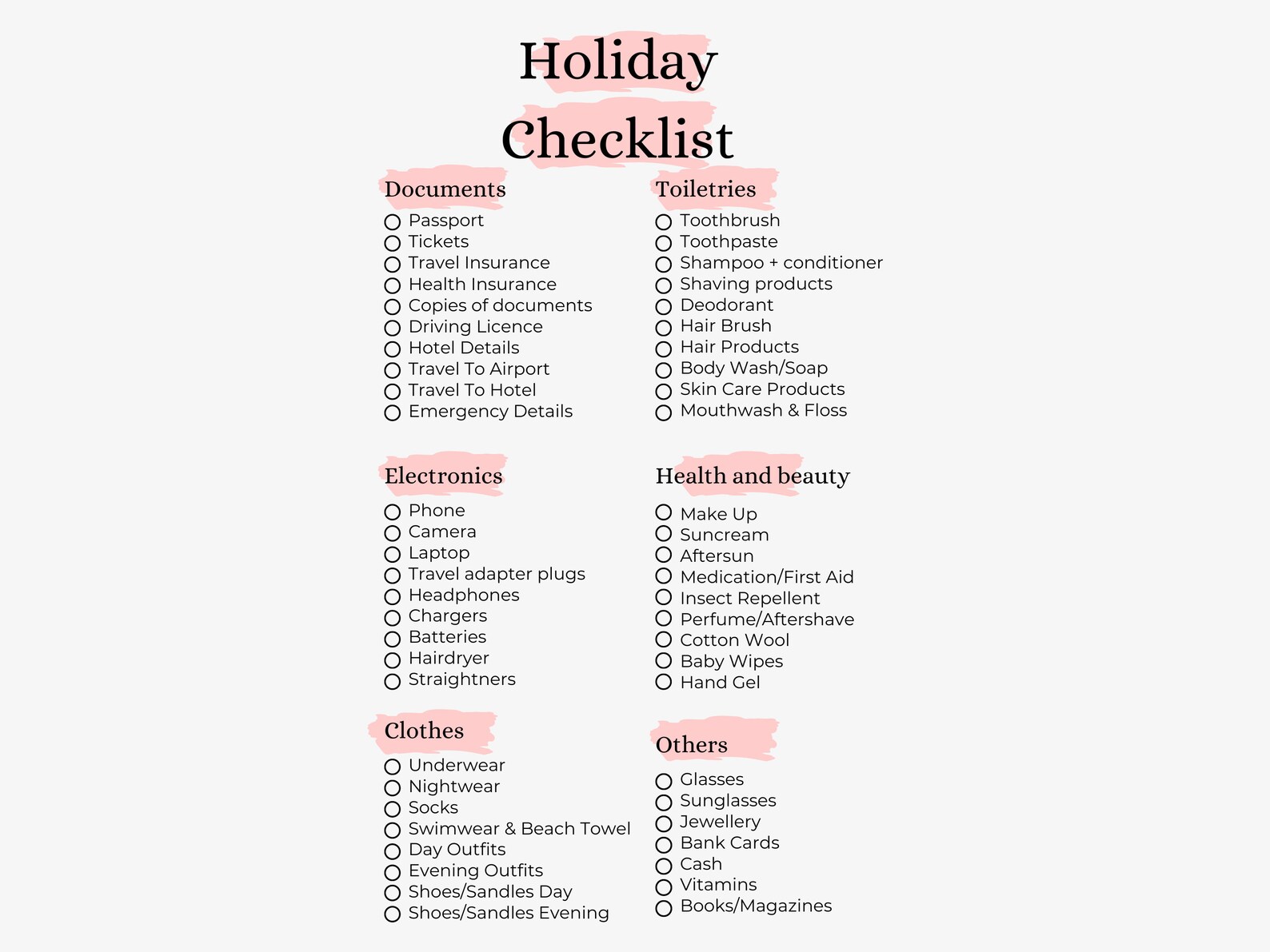 Holiday Checklist Printable - Etsy