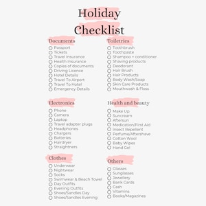 Holiday Checklist Printable - Etsy