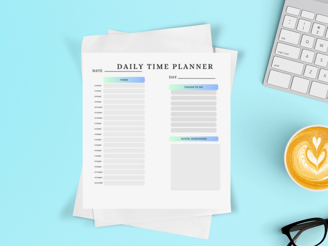 Printable Daily Time Planner - Etsy