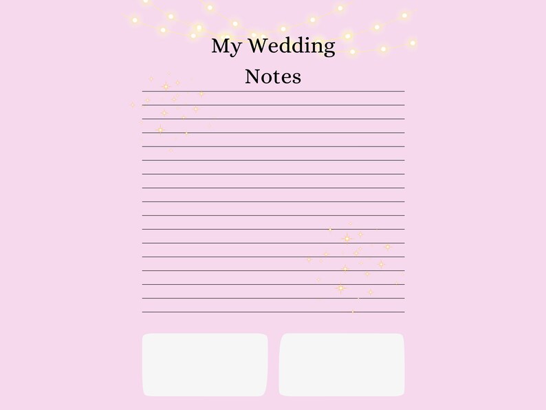 Printable My Wedding Notes Sheets - Etsy