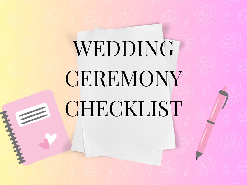 Printable Wedding Ceremony Checklist - Etsy