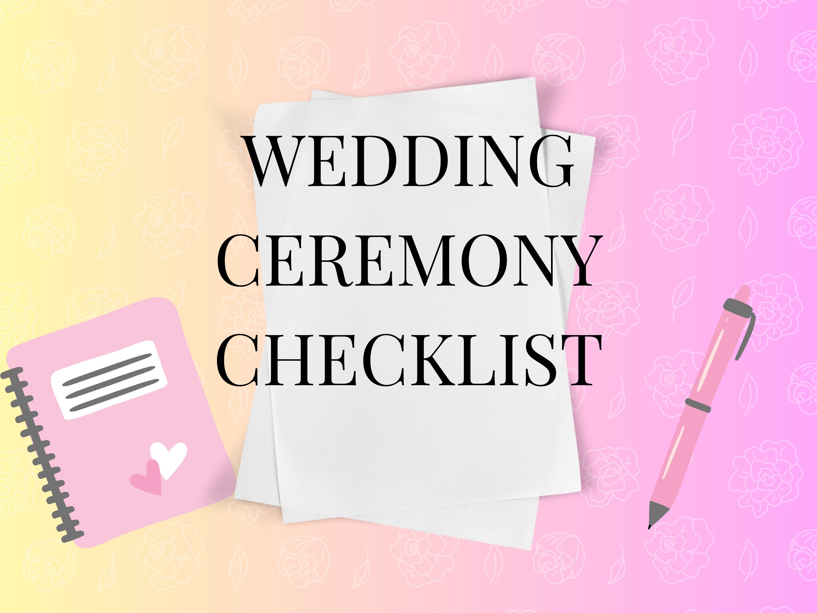 Printable Wedding Ceremony Checklist - Etsy