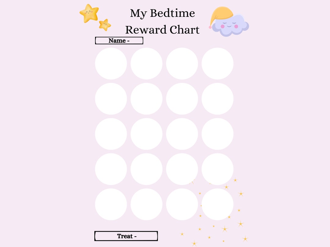 Printable Bedtime Reward Chart Pink - Etsy