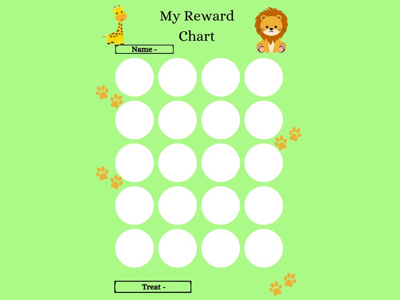 Printable Reward Chart Green - Etsy